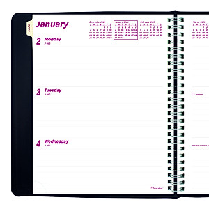 Brownline 2023 Essential Weekly/Monthly Planner, 12 Months, January to December, Twin-Wire Binding, 8.5" x 6.75", Black (CB850.BLK-23)
