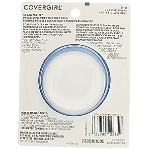 COVERGIRL Clean Matte Pressed Powder Classic Ivory Warm 510 , .35 Ounce (packaging may vary)
