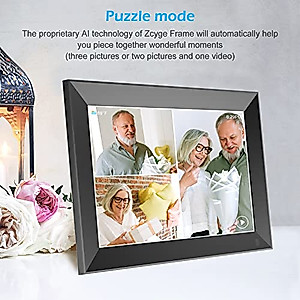 Digital Photo Frame 10.1 inch, Electronic Picture Frame WiFi with APP, Smart Electric Video Photo Frame Slideshow with Email, 1280x800 IPS FHD Uploadable Digital Picture Frames Cloud Storage