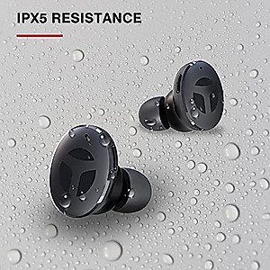 TRANYA M10B Wireless Sports Earbuds, Button Control, Premium Sound with Deep Bass, 32H Playtime, 4 Microphones Design for Call, Bluetooth Earbuds, IPX5 Waterproof Headphones for Sports
