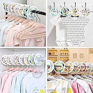 ManGotree Baby Closet Size Dividers, Set of 8 Nursery Baby Closet Clothes Dividers, Baby Nursery Toddler Clothes Size Organizer Dividers (Flower Pattern)