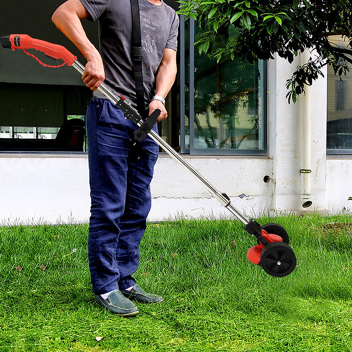 CheriMuMu Cordless Cordless String Trimmer/Edger, 3 in 1 Battery Powered Grass Trimmer Electric Brush Cutter, Lightweight Push Mini-Mower for Lawn Care and Yard Work (1 Battery & Charger Included)