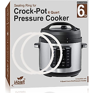 Original Sealing Ring Compatible with Crock-Pot Quart and 6 Quart Pressure Cooker Replacement Gasket for Crock Pot 6 Qt Silicone Seal Ring - 2 Packs