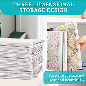 Caydo 20 Pieces Scrapbook Paper Storage Clear 12 x 12 Paper Storage Organizer with Tabs and Gusset Bottom for Holding Scrapbook Paper, Vinyl Paper, Paper, Cardstock