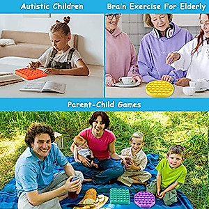 10pcs Random Silicone Tie-dye Push pop Bubble Fidget Toy, Autism Special Needs Stress Reliever, Squeeze Sensory Tools to Relieve Emotional Stress for Kids Adults，Party Toys