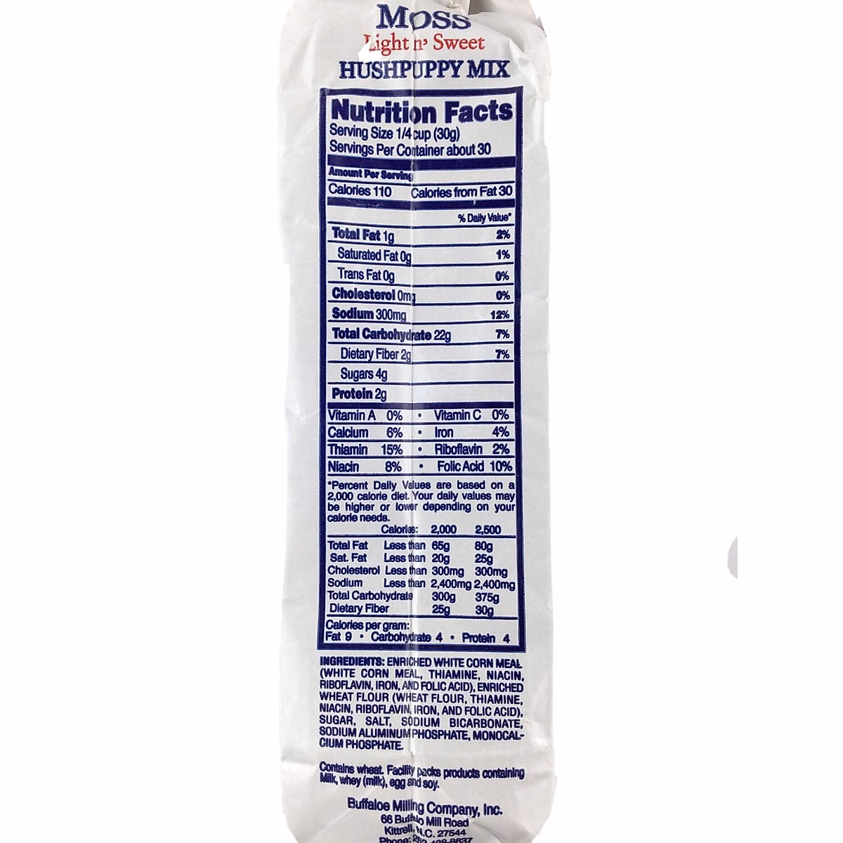 Moss Hushpuppy Mix “Light n’ Sweet” (1 lb) with Exclusive Miss J’s Handy Kitchen Measurements Chart for Refrigerator - Bundle of 2!