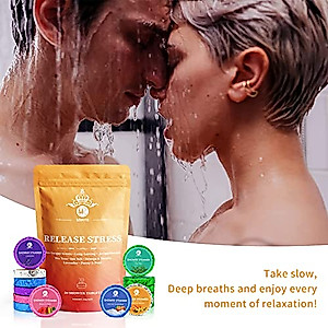 MR MIRYE Shower Steamers Aromatherapy for Women and Men, 20-Pack Organic Shower Bombs with Essential Oil, Tea Tree, Orange & Vanilla, Sea Salt, Lavender, Peony & Pear Easter Gifts Mothers Day Gifts