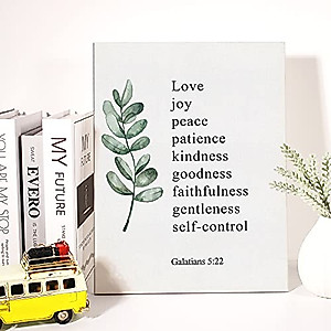 Christian Canvas Wall Art Galatians 5:22 Fruit of the Spirit Canvas Print Positive Scripture Canvas Painting Home Wall Decor Framed Gift 12x15 Inch