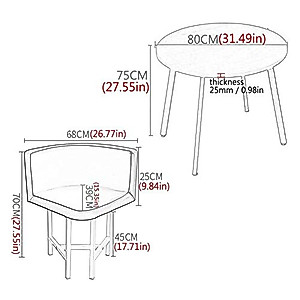 IWQHQXR Office Conference Table, Simple Leisure Table and Chair Set 4 Modern Home Kitchen Creative Living Room Display Dining Table Balcony Cafe Hotel Corridor (Color : Khaki) (Color : Yellow+Blue)
