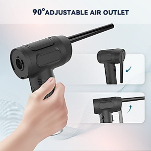 Cordless Electric Air Duster, JOMOSPO 50000RPM Powerful Compressed Air Can Replacement for Computer Keyboard Electronics Cleaning, Available for Swimming Ring Inflation and Vacuum Storage Bags Suction