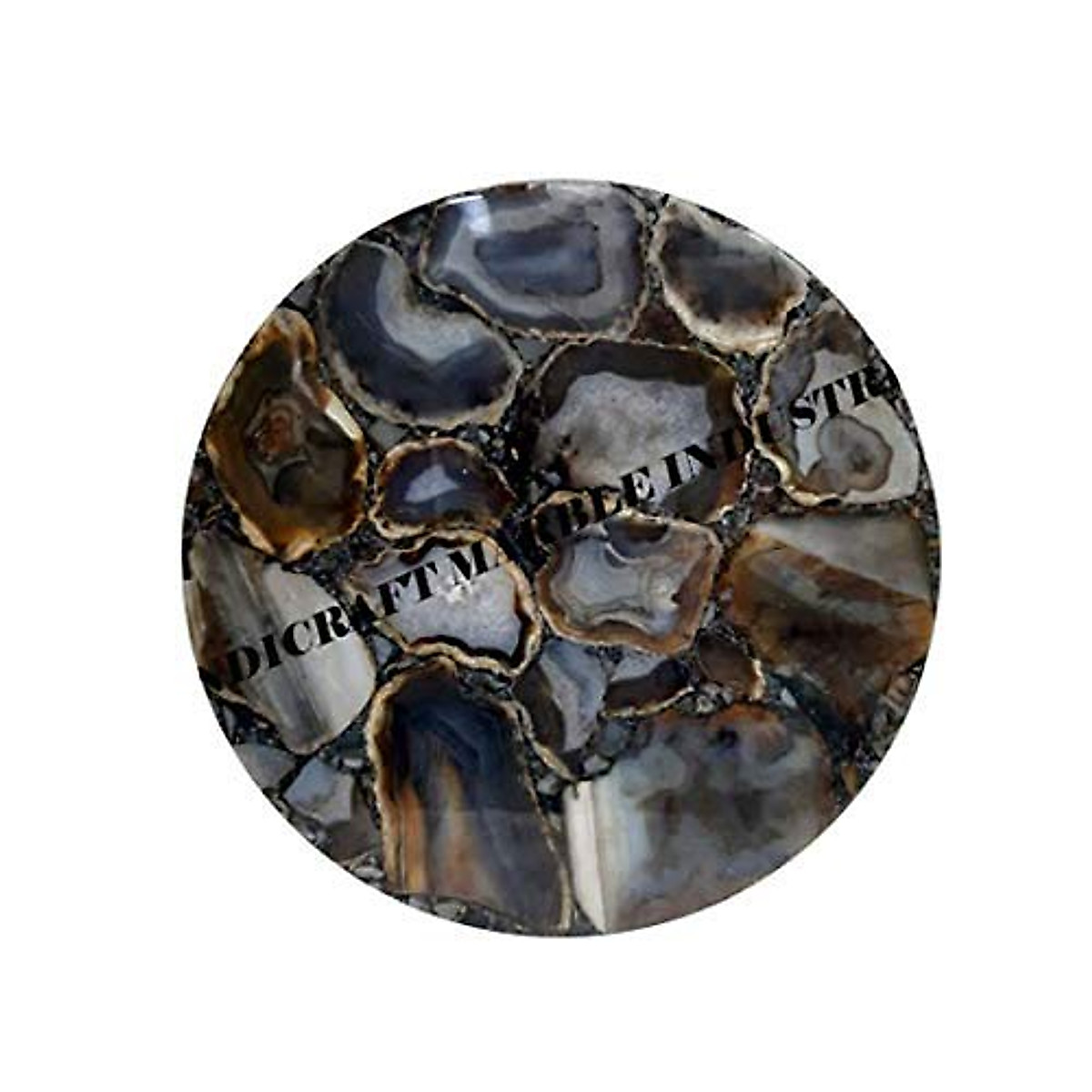 Natural Grey Agate Stone Round Coffee Table Top, Natural Agate Stone Round Centre Table Top, Agate Stone Dining Table Top, Agate Meeting Room Table Top, Piece Of Conversation, Family Heirloom