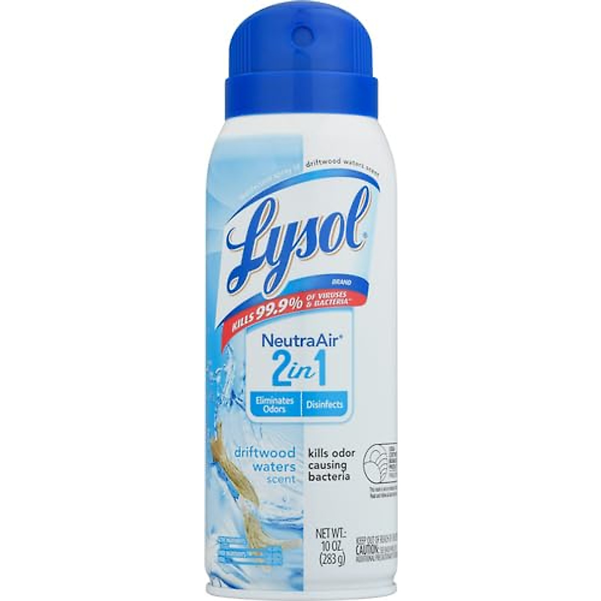 Lysol Neutraair Disinfectant Spray, 2 In 1: Eliminates Odors and Disinfects, Air Freshener & Disinfecting Spray, Driftwood Waters, 10 Fl Oz.