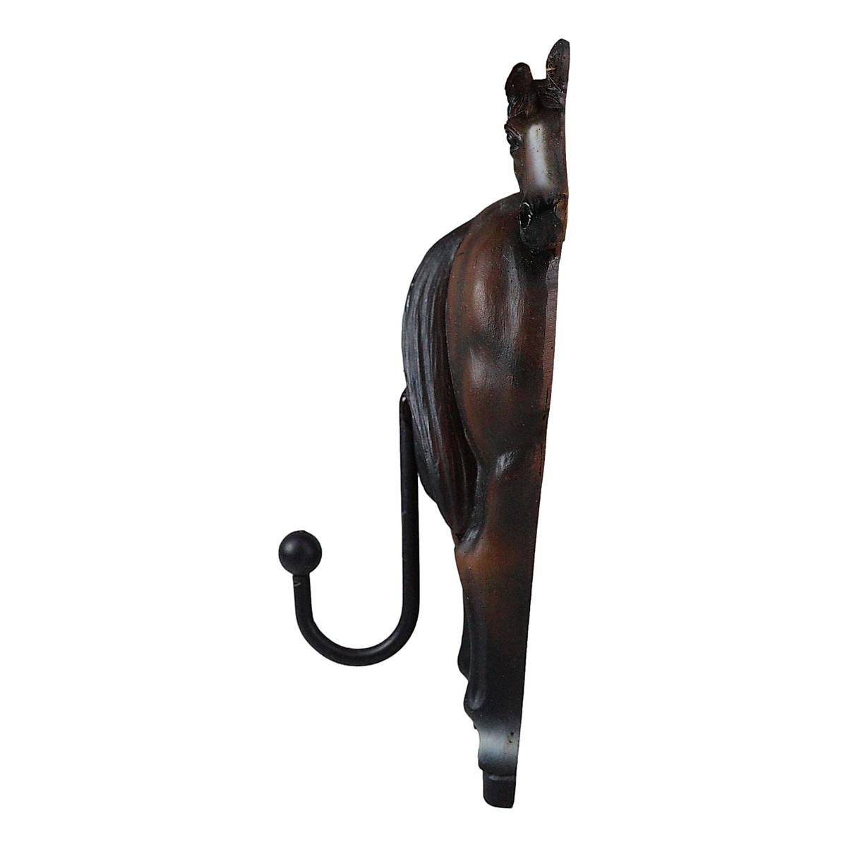 Ebros Gift Set of 3 Rustic Western Country Farm Black Brown Chestnut Horses Hind Butt Hindquarter Coat Key Hat Leash Backpack Wall Hanging Hooks Decor Hangers Cowboy Horse Hook Organizers