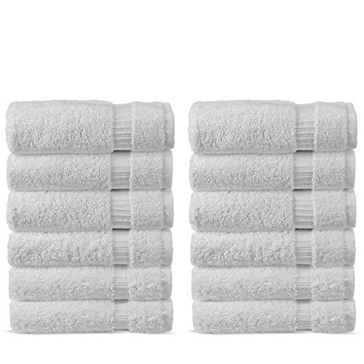 Chakir Turkish Linens 100% Cotton Premium Turkish Washcloths | 13'' x 13'' (Washcloth-12 Piece - White)