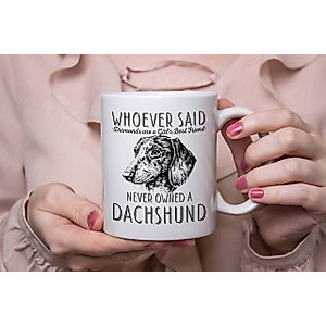 Whoever Said Diamonds Are A Girl's Best Friend Never Owned A Dachshund, Dachshund Mom Dad, Paw Pet Lovers Dog Trainer Cup, Coffee Dog Mug, Mothers Day, Fathers Day, Christmas Birthday Gifts