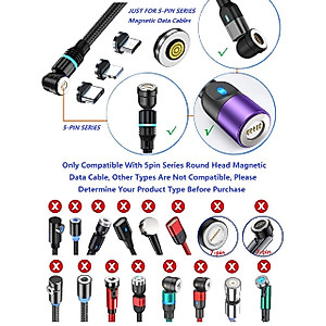 Raosky Magnetic Charging Tips 5pin Series,Type-c Tips 9Pack,Magnetic Type-C Tips,Just Charger Tips Without Magnetic Data Cable(Just 5pin USB-C Tips,9Pack)