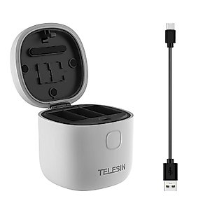 TELESIN AllinBox USB Battery Charger for GoPro Hero 12/11/10/9 Black, with High Speed USB 3.0 SD Card Reader Function Waterproof Storage Carry Case for Gopro 12/11/10/9 Original Batteries