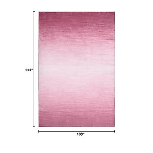 ROYHOME 9x12 Living Room Area Rug Modern Ombre Area Rug Non-Slip Washable Indoor Area Rug Contemporary Area Rug Large Floor Carpet for Bedroom Nursery, Pink