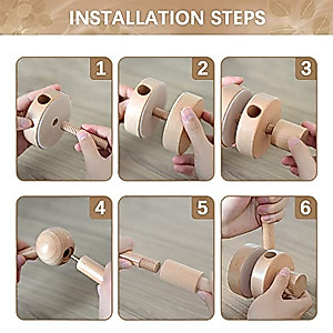 FEISIKE Baby Crib Mobile Arm, Mobile Arm for Crib Baby Mobile Hanger for Crib Nursery Decor Girls Boys Baby Crib Mobile Holder Arm Hanging Wooden Decoration Attachment Newborn 34 inch