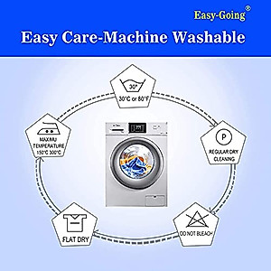 Easy-Going Recliner Sofa Cover, Reversible Couch Cover for Double Recliner, Split Sofa Cover for Each Seat, Furniture Protector with Elastic Strap for Kids, Dogs, Pets(2 Seater, Dark Blue/Light Blue)