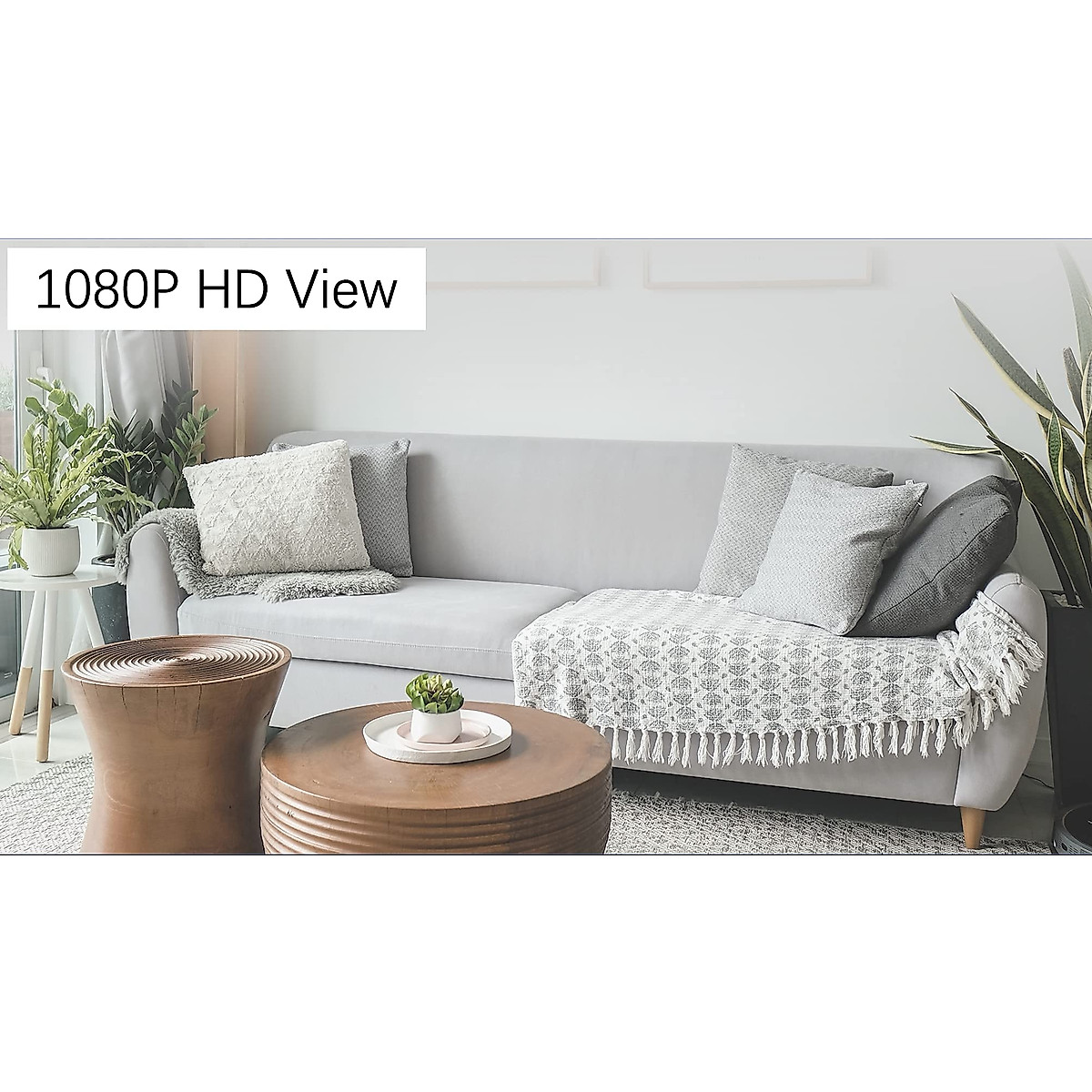 Home Security Camera System 1080P HD Indoor Smart Pan/Tilt Cam, Motion-Activated with 2.4G Wi-Fi, Night Vision - Compatible with Alexa and Google Assistant