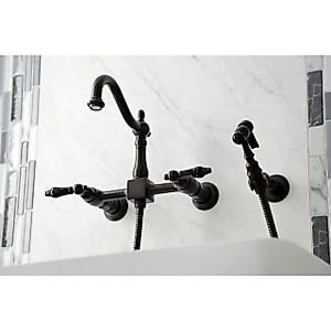Kingston Brass KS1265PKLBS Duchess Bridge Kitchen Faucet, Oil Rubbed Bronze