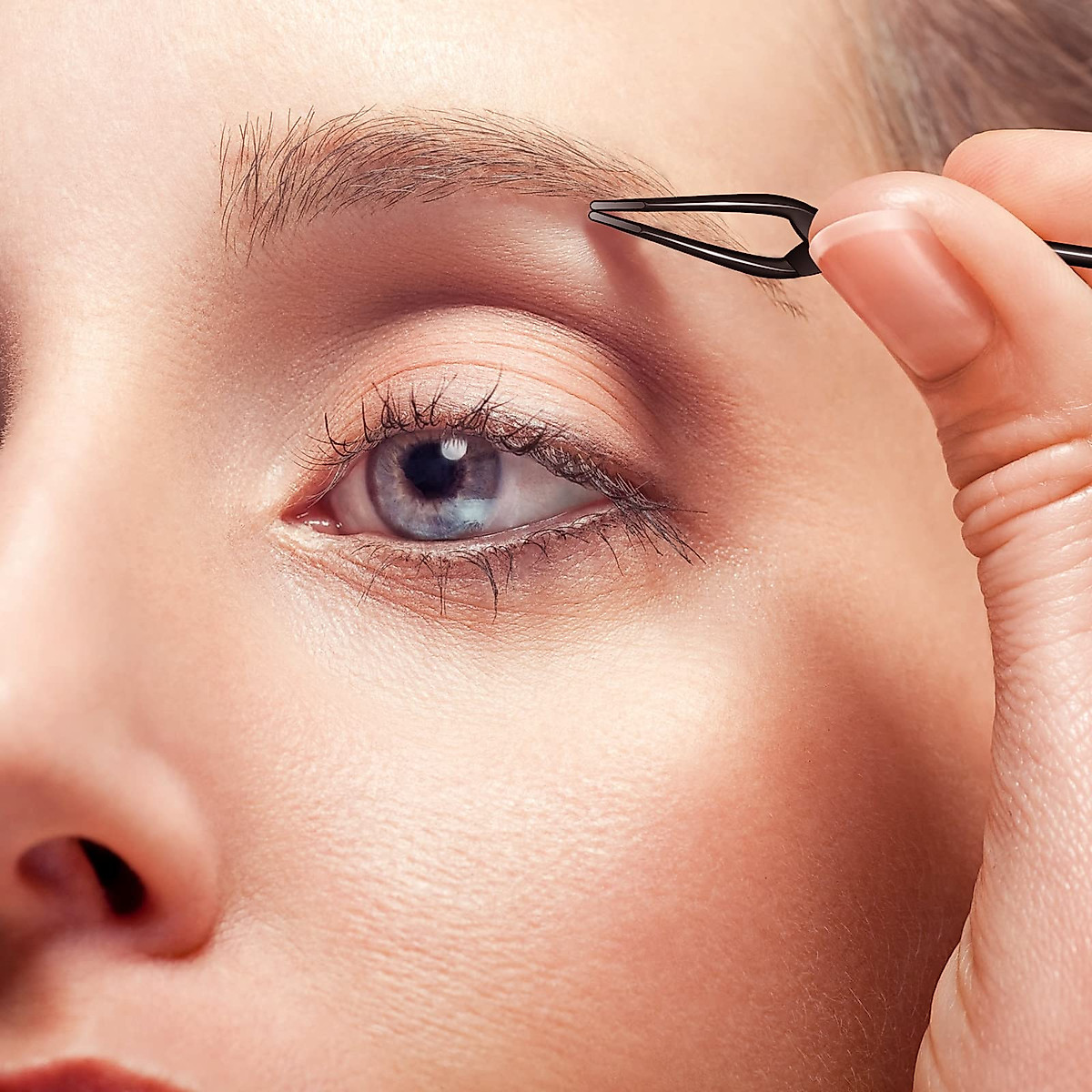 6 Pieces Scissors Shaped Eyebrow Tweezers Flat Tip Tweezers Hair Plucker and Slanted Tip Tweezers Stainless Steel Scissor Handle Tweezers Flat Straight Tip Tweezers Brow Hair Remover (Black)