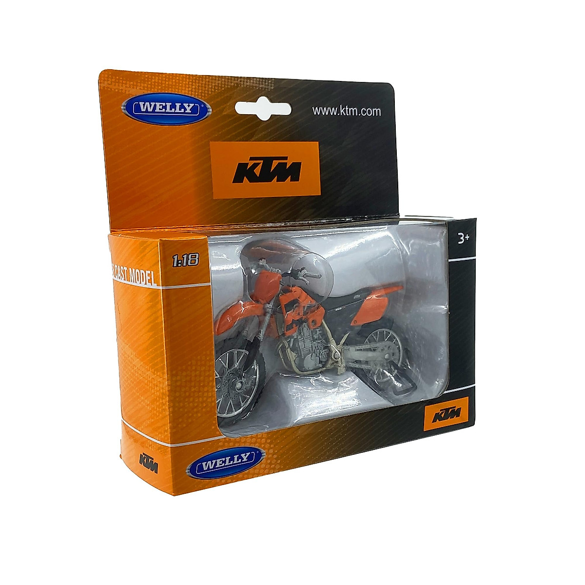 Welly Die Cast Motorcycle Orange KTM 450 SX Racing, 1:18 Scale for Unisex Adult