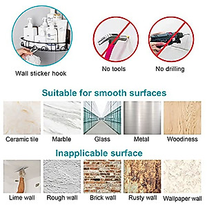 Corner Shower Caddy Basket Rack Stainless Steel with Hooks Wall Mounted Bathroom Shelf Storage Organizer Adhesive Rustproof No Drilling 3 Pack (Black)