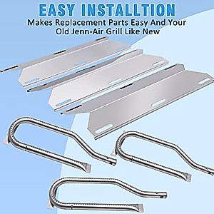 Hipoilk Grill Parts Kit for Jenn-Air 720-0336 720-0511 720-0337 730-0337, Members Mark 720-0586A Gas Grill Burners, Heat Plates Tent Shield Burner Cover, Igniters