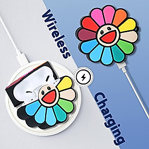 Besoar for AirPods Pro 2019/Pro 2 Gen 2022 Case Cartoon Cute Kawaii Silicone Cases for Apple AirPod Air Pods Pro Design Cover Cool Unique Fun Funny Soft Coves for Girls Girly Boys(Chromatic Flowers)