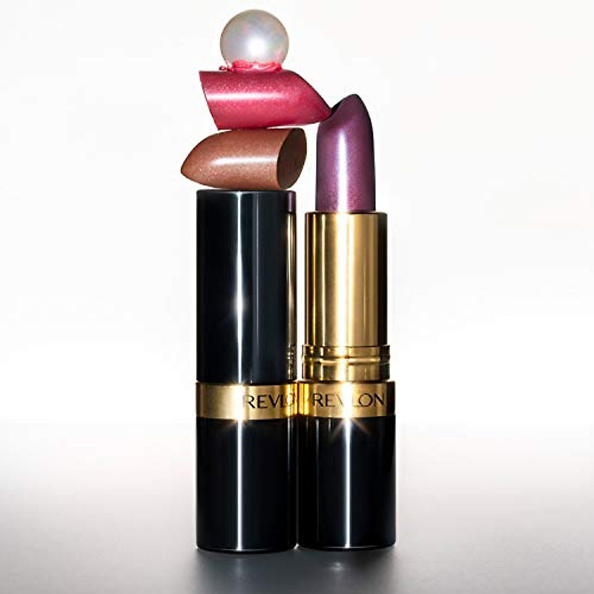 Revlon Super Lustrous Lipstick, High Impact Lipcolor with Moisturizing Creamy Formula, Infused with Vitamin E and Avocado Oil in Nude / Brown Pearl, Pink Pearl (030)