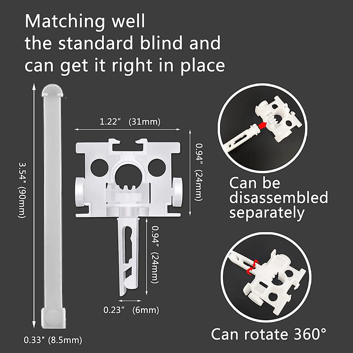Smatagee 12Pcs Broken Missing Vertical Blinds Repair Kit,Vertical Blind Repair Carrier Repair Bracket Blinds Replacement Parts, White