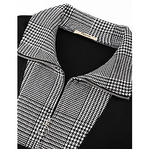 Timeson Tunic Sweaters for Women,Cowl Neck Tunics Tops for Leggings for Women Fashion Plaid Ladies Sweatshirts Women's Thick Fall Winter Dressy Shirts Plus Size Black Christmas Top Maternity Swing