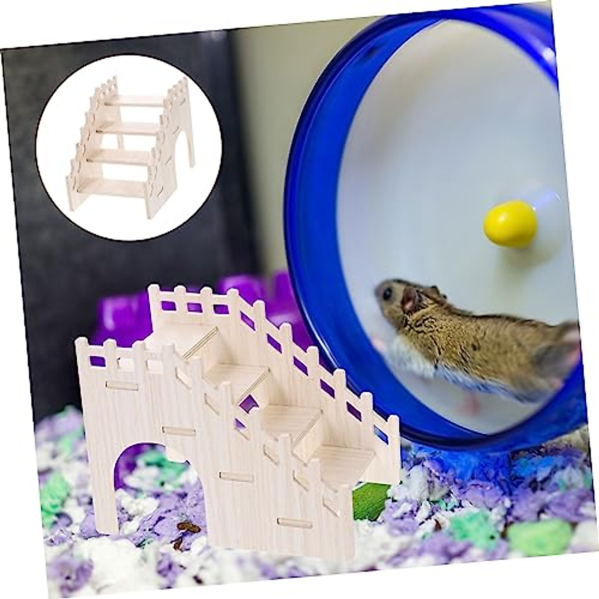 balacoo 3pcs Ladder Hamster Toy Wooden Hamster Ladder Hamster Platform and Ladder Critter Nation Wood Chinchilla Hideout Rat Hermit Crab Climbing Toys Wood Ladder chew Training Ladder