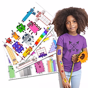 YAYJOY Numberblocks Party Decorations Numberblocks Stickers,Cake Toppers,Balloons,Party Banner,Home Decoration for Kid's Birthday Party