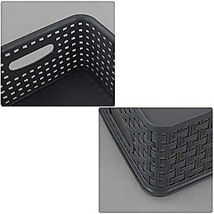 Xowine 6-Pack Plastic Storage Basket, 10" x 7.5" x 4.05", Gray