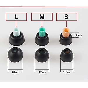 JNSA Silicone Ear Tips Replacement for Sony XBA MDR WF Earphones, Compatible with WF-1000XM5,1000XM4,1000XM3 Earbuds Tips Eartips Ear Caps, Fit in case, M Size 6 Pairs,Silicone Black/Medium