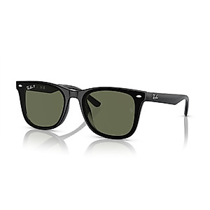 Ray-Ban RB4420 Square Sunglasses, Black/Dark Green Polarized, 65 mm
