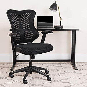 Flash Furniture Kale High Back Designer Black Mesh Executive Swivel Ergonomic Office Chair with Adjustable Arms