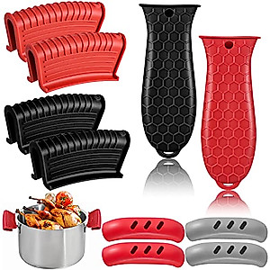 Cast Iron Handle Cover, 10 Packs Silicone Pot Holders, Cast Iron Handle Covers Heat Resistant, Non-Slip Pot Handle Covers, for Frying Cast Iron Skillet Metal Pan