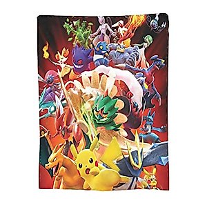Anime Cartoon Blankets Super Soft Throw Blanket Air Conditioner Blanket Warm Cozy Flannel Blanket for Couch Bed Sofa Car (60"X50")