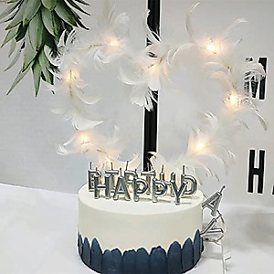 LOEVEVRY Happy Birthday Candles Set – 13 Count，Happy Birthday Metallic Letter Candle Cake Topper，Birthday Party Baby Bridal