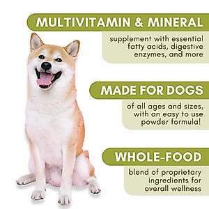 Wholistic Pet Organics Canine Complete: Multivitamin for Dogs Organic Homemade Dog Food Supplement Dog Multivitamin Powder with Probiotics Healthy Immune System Digestive Support for All Ages