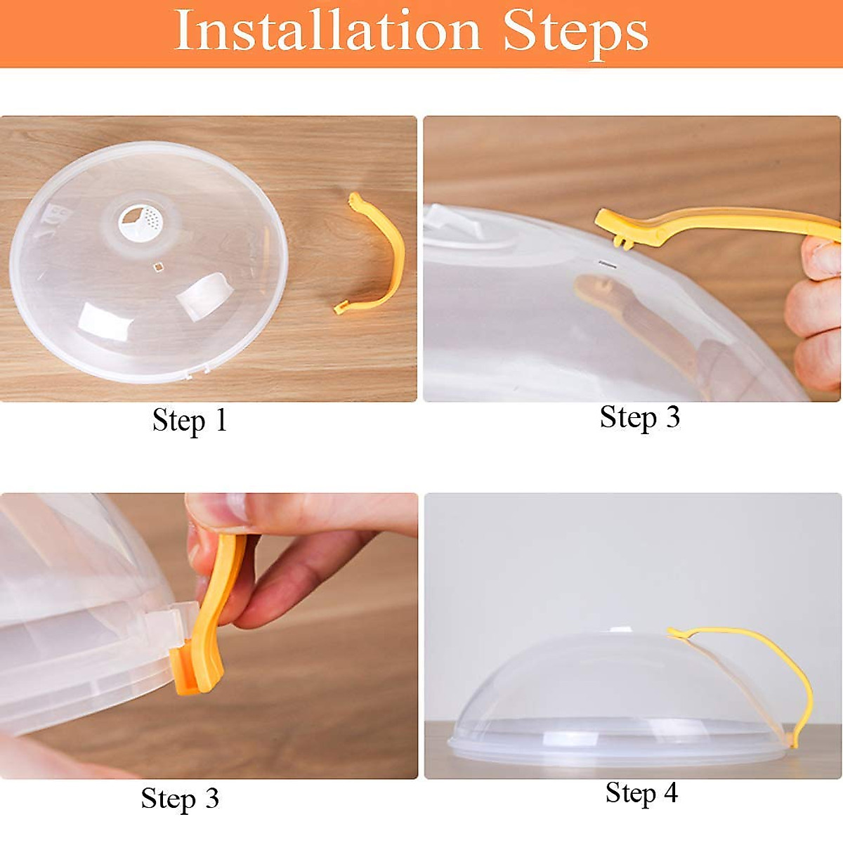 2 Pack Large Microwave Splatter Cover, Transparent Cover, Microwave Plate Cover Lid with Handle and Adjustable Steam Vents Holes Keeps Microwave Oven Clean