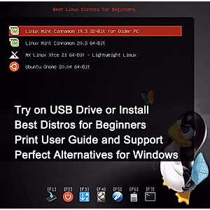 EZITSOL USB for Linux Mint USB 20.3 64bit & 19.3 32bit,Ubuntu 20.04,MX Linux 21 | 4IN1 Bootable Linux USB Drive | Best for Beginners | Boot Repair | Multiboot USB