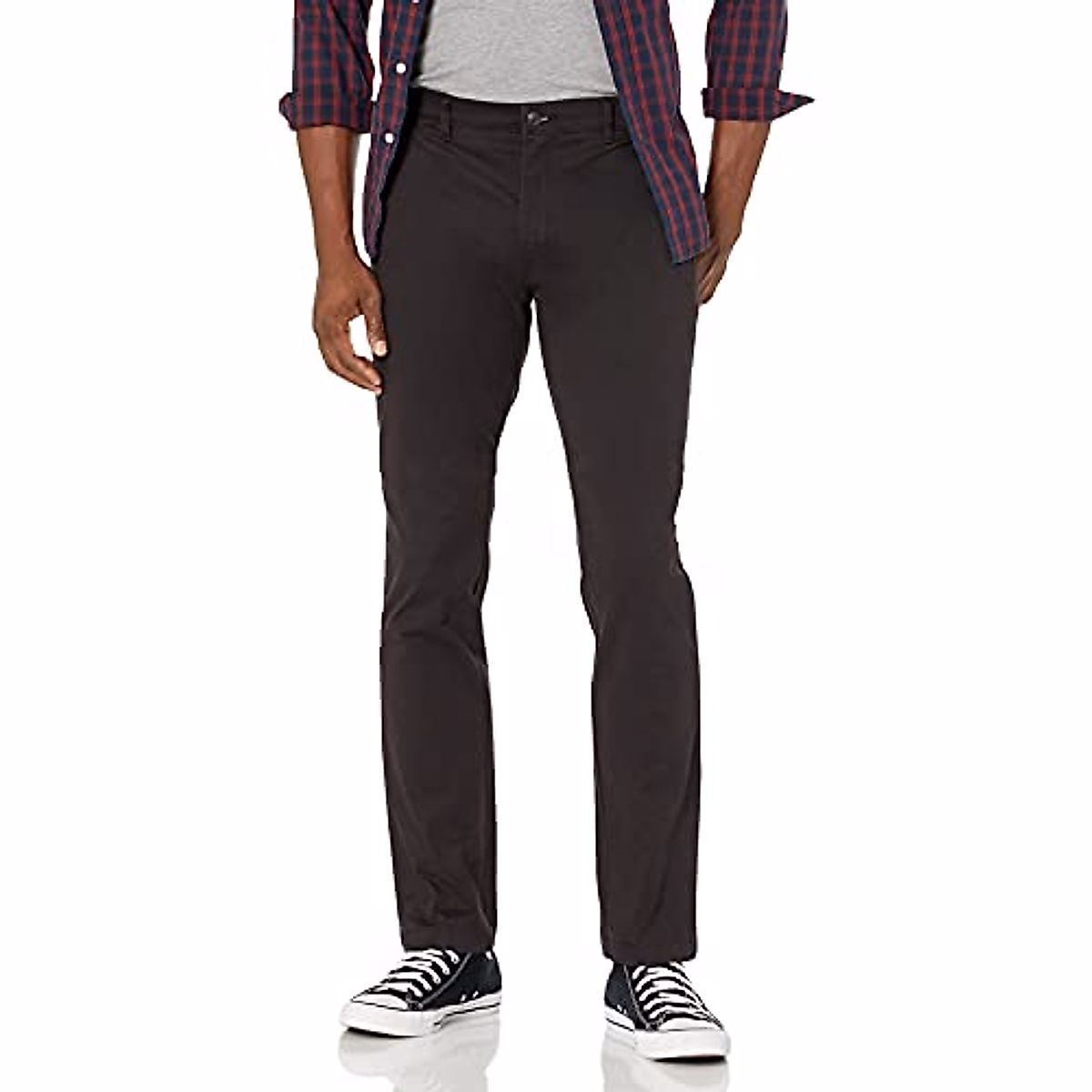 Amazon Essentials Men's Skinny-Fit Washed Comfort Stretch Chino Pant (Previously Goodthreads), Black, 30W x 32L
