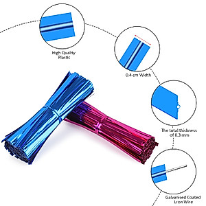 3200 Pcs Twist Ties, Plastic 4" Metallic Twist Ties, Twist Ties for Bags, Wire Ties Reusable Twist Bread Ties for Household and Office Use (8 colors)