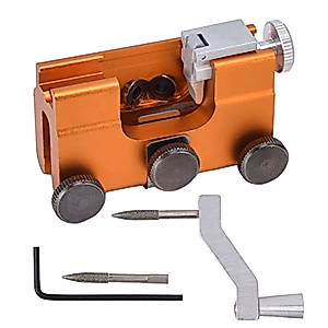 plplaaoo Chainsaw Sharpening Jig, Chainsaw Sharpener Kit, Portable Hand Crank Chain Sharpener, Hand-Crank Fast Chainsaw Sharpener Tool, Saw Blade Sharpener, for Lumberjack Garden Worker(黄色)