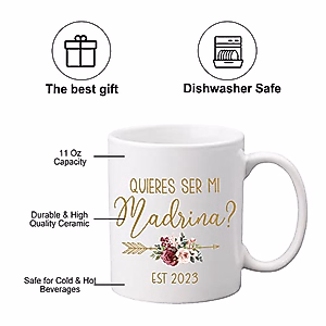 Vivulla68 Quieres Ser Mis Padrinos De Bautizo, Bautizo Recuerdos Juego 2 Tazas 2023, Para Niño, Niña, God parents Presents Proposal, Quieren